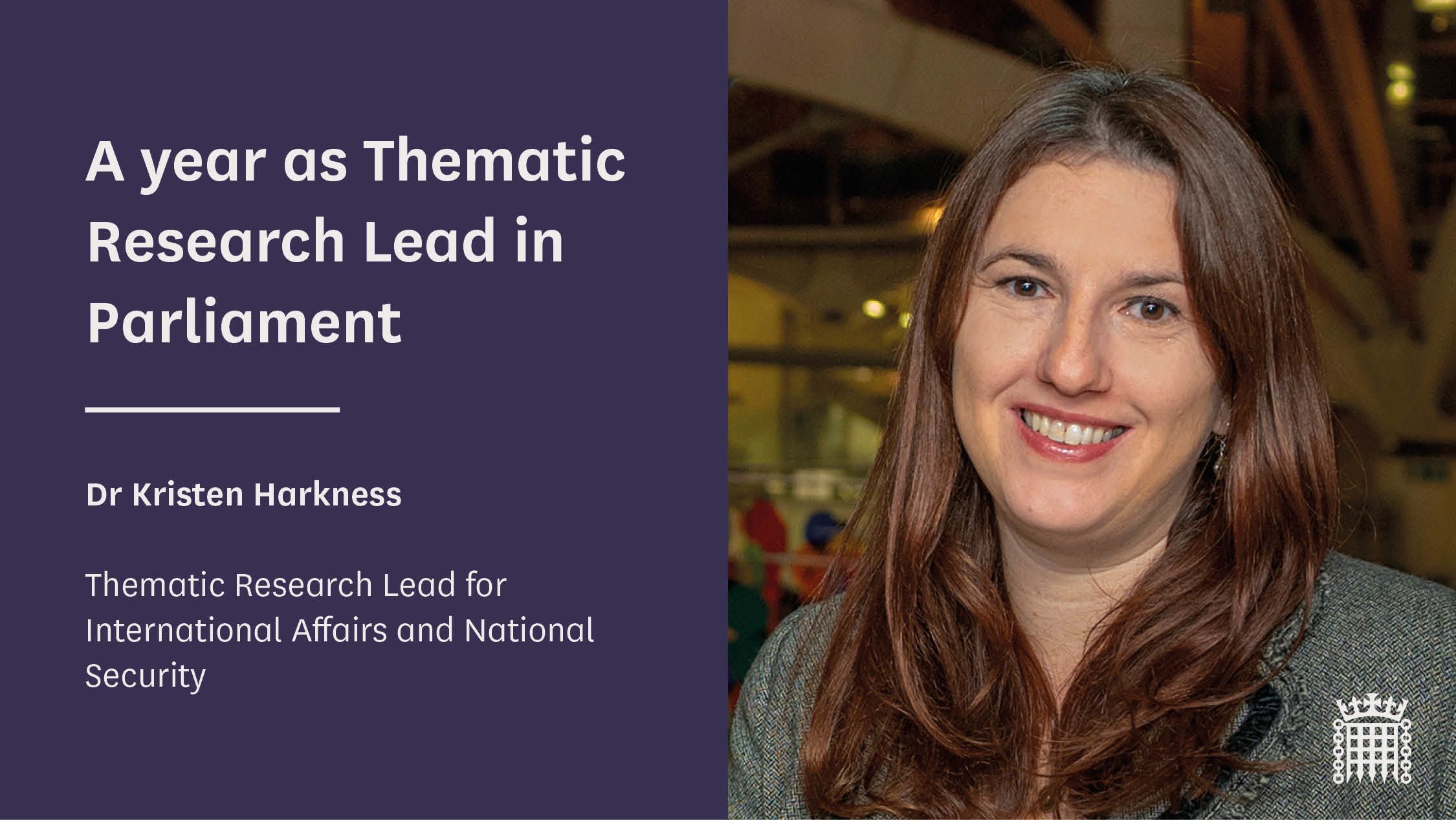 Kristen Harkness: A year as Thematic Research Lead in Parliament